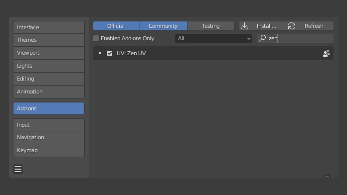 Installation - Zen UV for Blender
